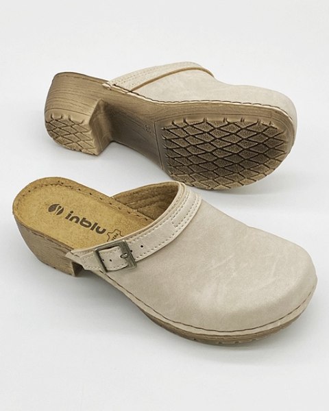 Inblu BL04 beige, chodaki damskie, tęgość G 1/2 - obuwie-zdrowotne.pl